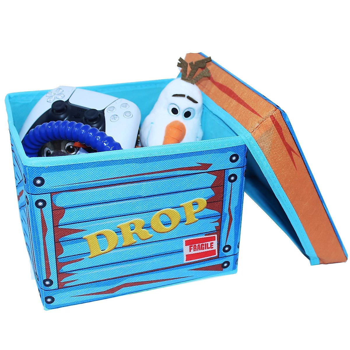 Skywin Fabric LootBox Small - 10”x10”x10” Stackable and Foldable Supply Box - Durable Box for Gamers, Fun Bright Colors