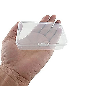 MFDSJ 12Pcs Mini Plastic Storage Containers Box with Lid, 3.5x2.4 Inches Clear Rectangle Box for Collecting Small Items, Beads, Game Pieces, Business Cards, Crafts Accessories