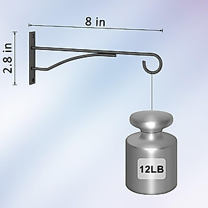 Eyrosa 8" Plant Hangers 6 Pack, Hanging Plant Bracket for Wall Fence Porch Outdoor Indoor, Metal Plant Hooks for Basket, Flower, Planter, Feeder, Lantern, Wind Chime