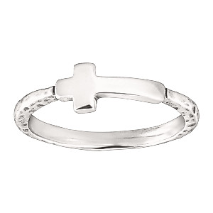 Silpada 'Simplex Cross' Horizontal Cross Textured Ring in Sterling Silver, Size 8, Size 8