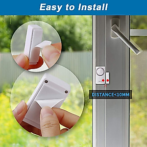 WSDCAM Door and Window Alarm for Home Wireless Alarm Security System Magnetic Alarm Sensor Close Door Reminder Loud 110 dB, 4-in-1 Mode Window Alarms 10 Pack