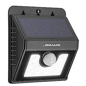 Beams Solar Wedge 8 LED 100 Lumen Outdoor Security Motion Sensor Wall Light, 4-Pack, Black