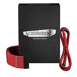 CableMod RT-Series Pro ModMesh Cable Kit + 8-pin PCI-e Bundle for ASUS/Seasonic/Phanteks Revolt - Red