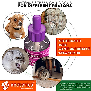 Calming Cat Diffuser Refill & Anti Anxiety Pet Products - Feline Calm Pheromones & Cats Comfort - Stress Relief Help with Pee, New Zone, Aggression, Fighting with Dogs & Behavior Control