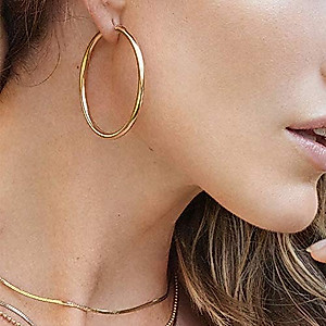 M MOOHAM Small Hoop Earrings, 14K Gold Plated 925 Sterling Silver Post Hypoallergenic Chunky Mini Dainty Earrings for Women Jewelry 15mm