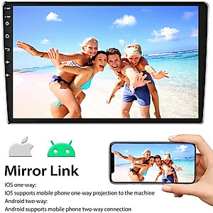 (2G+16G)BAJKQKAI Android 11 Car Stereo Double Din 10.1 Inch Touch Screen Car Radio in Dash GPS Navigation Bluetooth FM Radio with Dual USB WiFi Mirror Link for iOS/Android Phones +12 LED Backup Camera