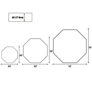 FunWhale 3 Tier Octagon Multilayer Anniversary Birthday Cake Baking Pans,Stainless Steel 3 Sizes Rings Octagon Molding Mousse Cake Rings(Octagon-shapes,Set of 3)