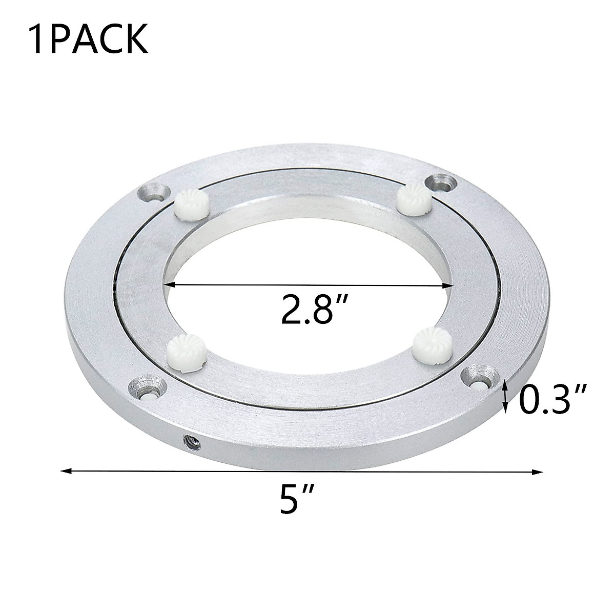 HEVSTIL 5 Inch Aluminum Alloy Turntable,Heavy Duty Spinning Turntable Round Dining Table Smooth Swivel Plate Hardware Lazy Susan Bearings