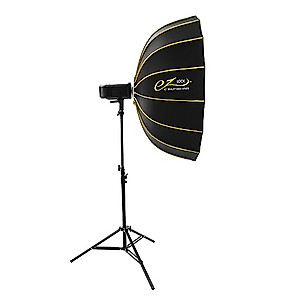 Glow EZ Lock 42" Collapsible White Beauty Dish Softbox w/Bowens Mount Speedring and Deflection Disk, 16 Ribbed Design Soft Box with White Interior for Perfect Lighting and Beauty Dish Photography