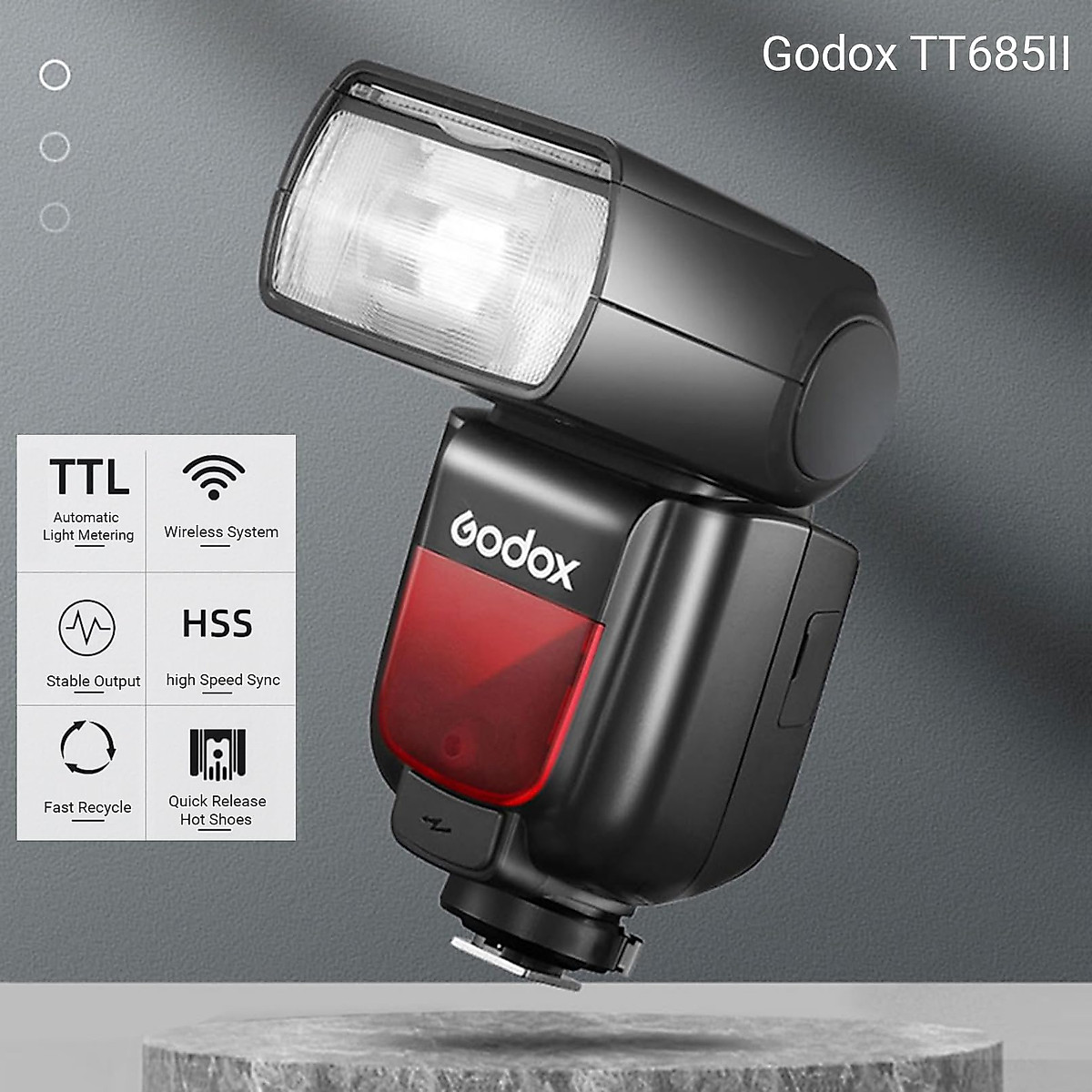 Godox TT685II-C TT685IIC Flash for Canon, 2.4G Wireless Canon Speedlight HSS 1/8000s GN60, TCM Instant Conversion, Quick-Release Lock, E-TTL Speedlite Compatible for Canon EOS Cameras