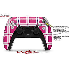 WraptorSkinz Skin Wrap compatible with Sony PS5 DualSense Controller Squared Fushia Hot Pink (CONTROLLER NOT INCLUDED)