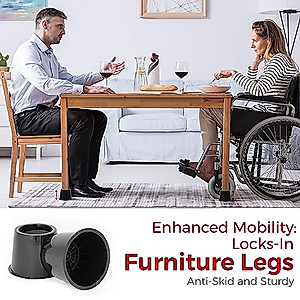 Utopia Bedding Bed Risers 3 Inch - 8 Pack - Round Furniture Risers with Top Anti-Slip Foam with Metal Plate & Bottom Rubber Pads - Bed Risers Heavy Duty for Sofa, Couch & Chair Lifts (Black)