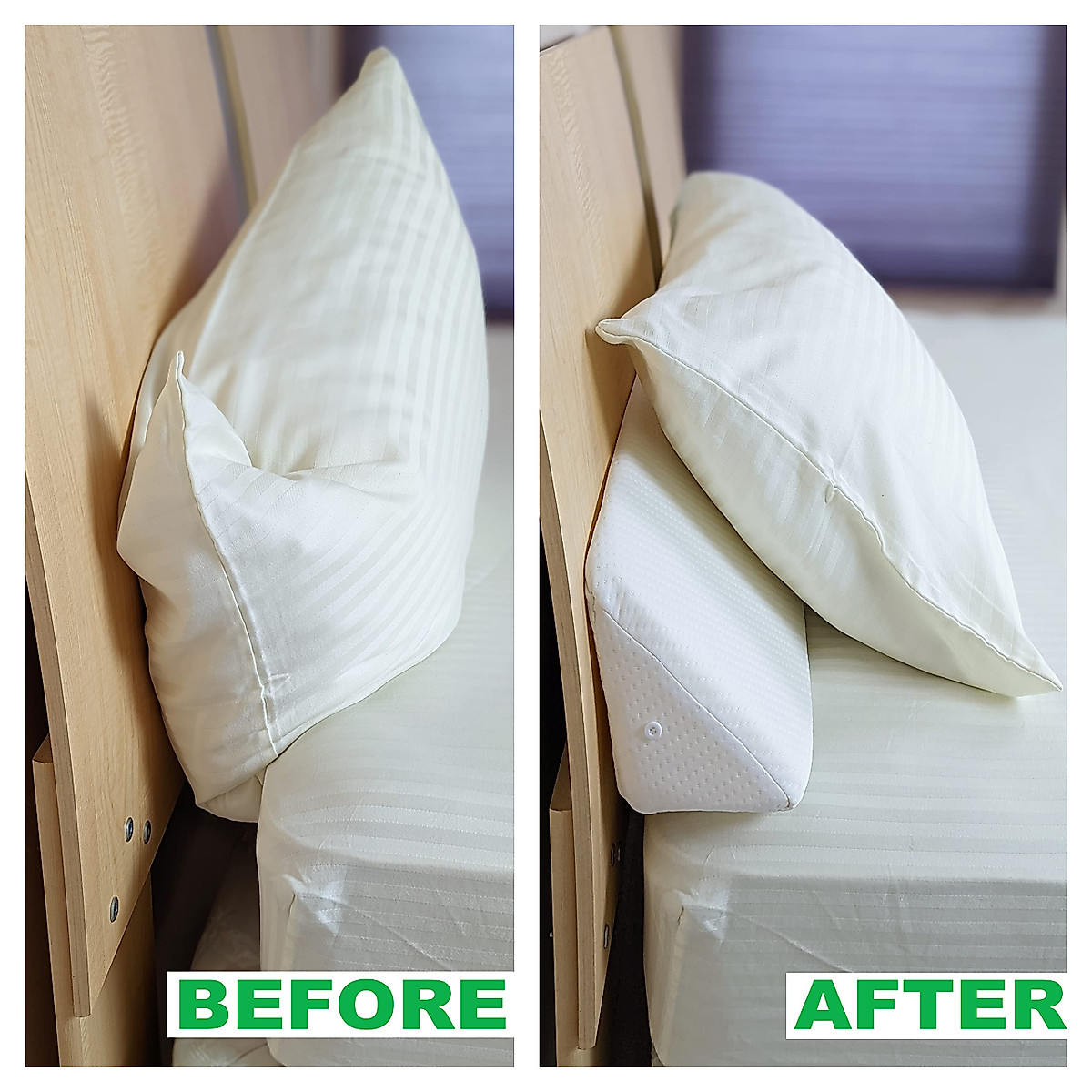 Insieme King Size Headboard Gap Filler (White). Long Bed Wedge Pillow for Covering Cracks Between Bed & Headboard or Wall with Pillow Support (76x8x6 inch)