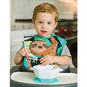 Tiny Twinkle Grow with Me Feeding Set - Baby Plates and Bowls Set with Interchangeable Suction Base & Clear Lid, Baby Led Weaning Supplies for 6 Months Onwards, Easy Clean Toddler Feeding Set (Mint)