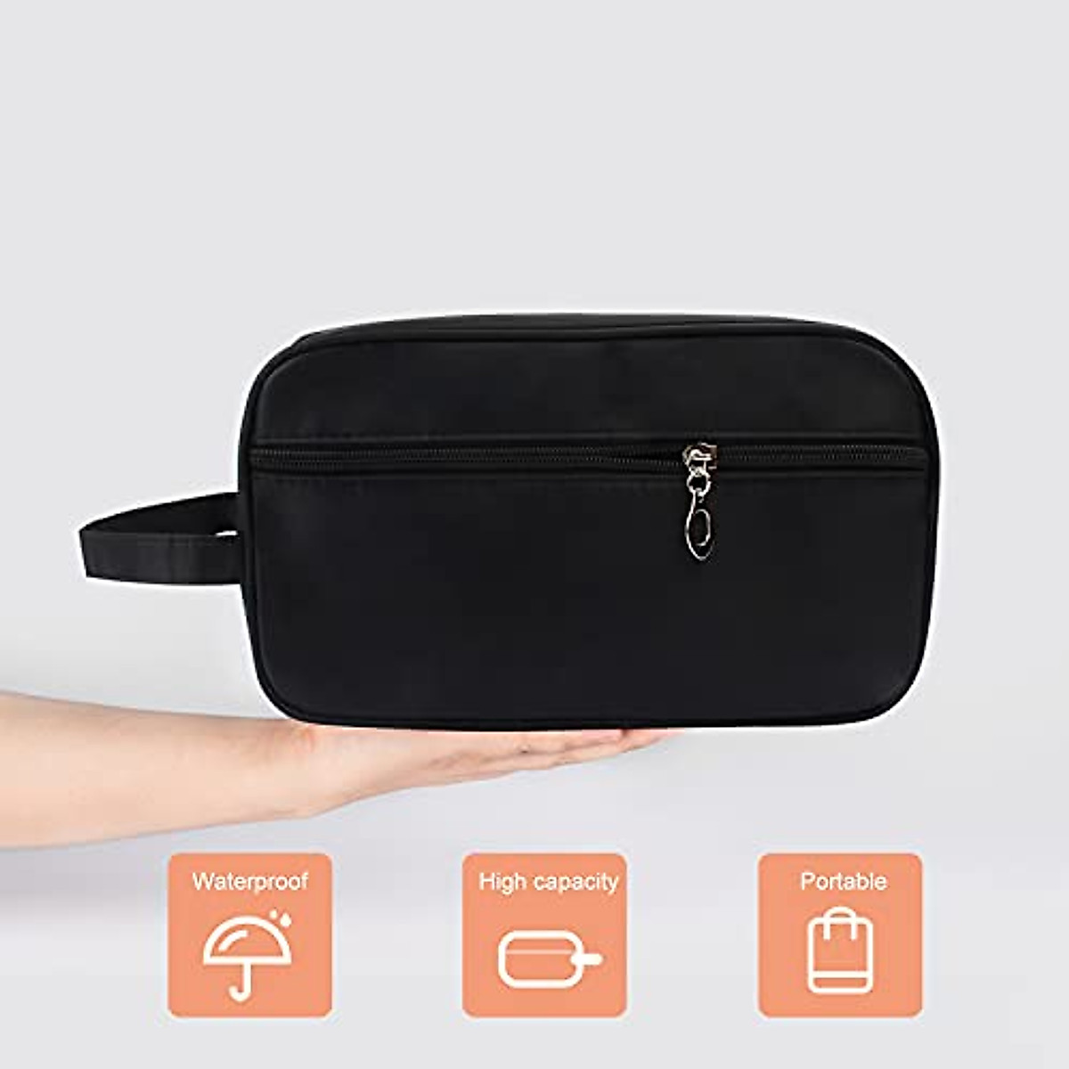 YEEPSYS Toiletry Bag for Men, Water Resistant Mens Shaving Bag for Travelling, Travel Dopp Kit for Toiletries Accessories (Black)