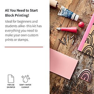 Speedball Super Value Block Printing Starter Kit – Includes Ink, Brayer, Lino Handle and Cutters, Speedy-Carve