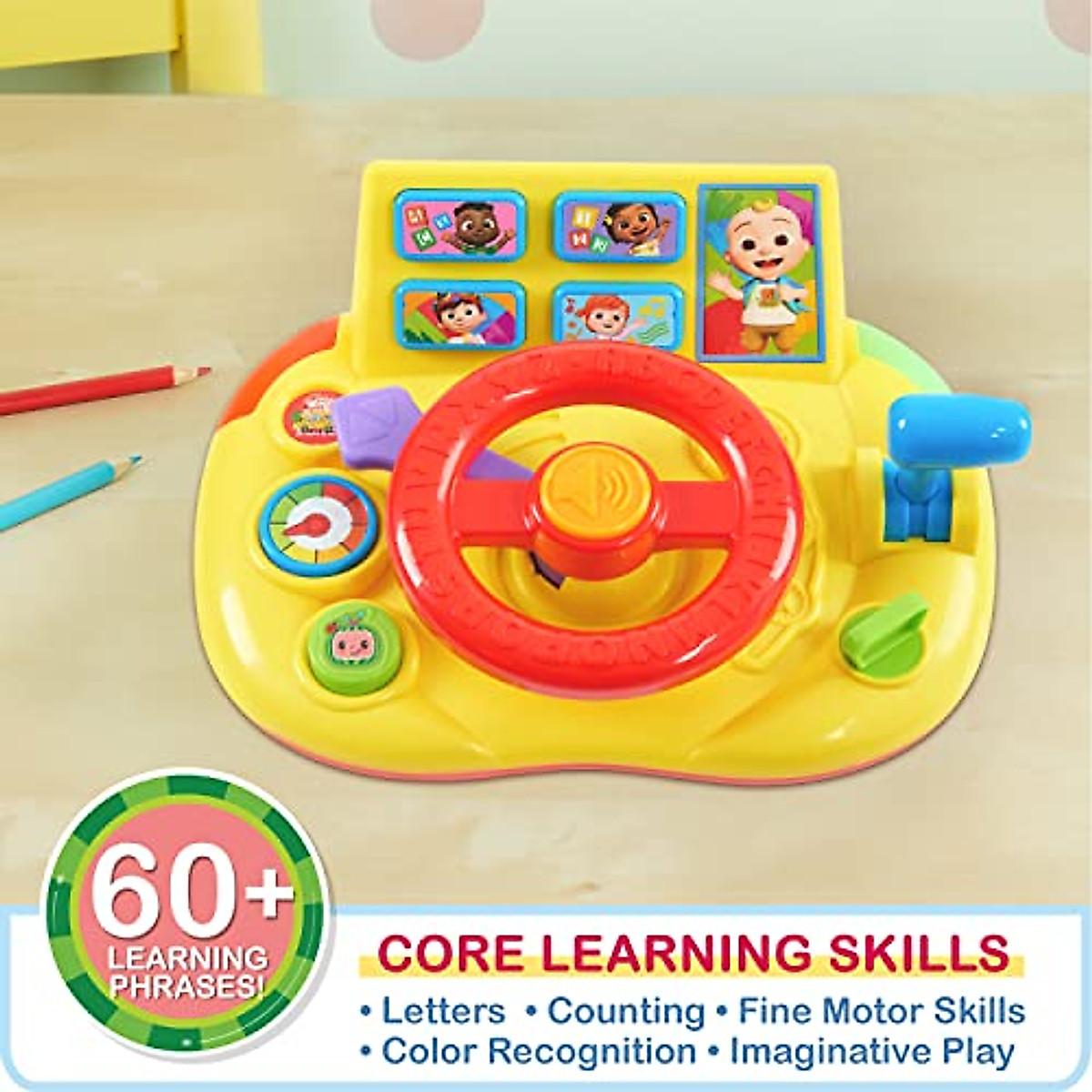 CoComelon Learning Steering Wheel, Learning & Education, Officially Licensed Kids Toys for Ages 3 Up, Gifts and Presents by Just Play