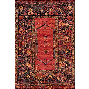 Unique Loom Outdoor Tribal Collection Area Rug - Quepos (6' 1" x 9' Rectangle, Multi/Black)