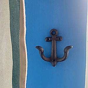 realideas Rusty Brown Rustic Cast Iron Nautical Anchor Design Wall Hooks Coat Rack Antique Shabby Chic Bathroom Towel Hook Key Holder