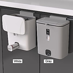 Sooyee Trash Can Kitchen with Inner Barrel for Counter Top or Under Sink,10 Liter Compactor Compost Bin with Lid For Bathroom/Bedroom/Office,Gray