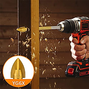 Masonry Concrete Drill Bits Set with Triangle Handle for Tile, Brick, Glass, Plastic and Wood, Tungsten Carbide Tip Work with Ceramic Tile, Wall Mirror