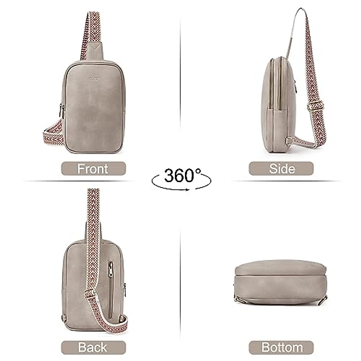 CLUCI Crossbody Bags for Women Sling Bag for Women Men Leather Large Cross Body Bag for Woman Sling Backpack Crossbody Backpack for Travel Hiking Outing