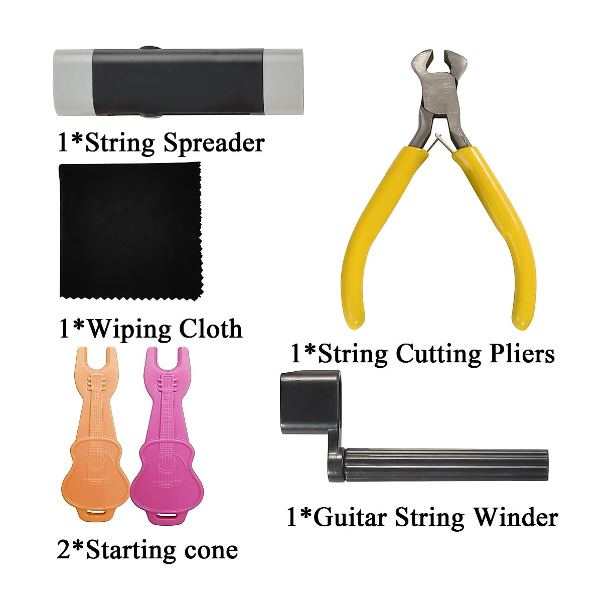 74 Pcs Guitar Tools Kits Repair Setup Maintenance Adjustments Cleaning DIY for Electric Guitar, Ukulele, Bass Banjo & Other Stringed Instruments Beginner Professionals Luthier Easy Use GAT-188