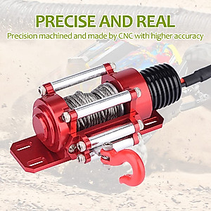 Tbest RC Car Winch, 1/10 Scale Winch Controller Simulated Toy Winch RC Model Vehicle Crawler Car Accessory for RC Crawler