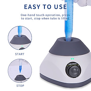 LACHOI Mini Vortex Mixer Lab Vortex Shaker with Touch Function 500-3500rpm Mix Up to 50ML 4.5mm Orbital Diameter for Nail Polish Ink Eyelash Adhesives Acylic Paint Test Tube Vortex Paint Mixer