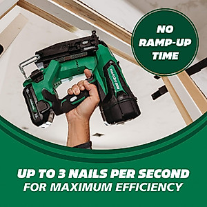 Metabo HPT 18V MultiVolt™ Straight Cordless Finish Nailer Kit, 16 Gauge Finish Nailer, (1) 18V 2.0Ah Lithium Ion Battery w/Fuel Gauge, Accepts Finish Nails, Lifetime Power Tool Warranty, NT1865DMST