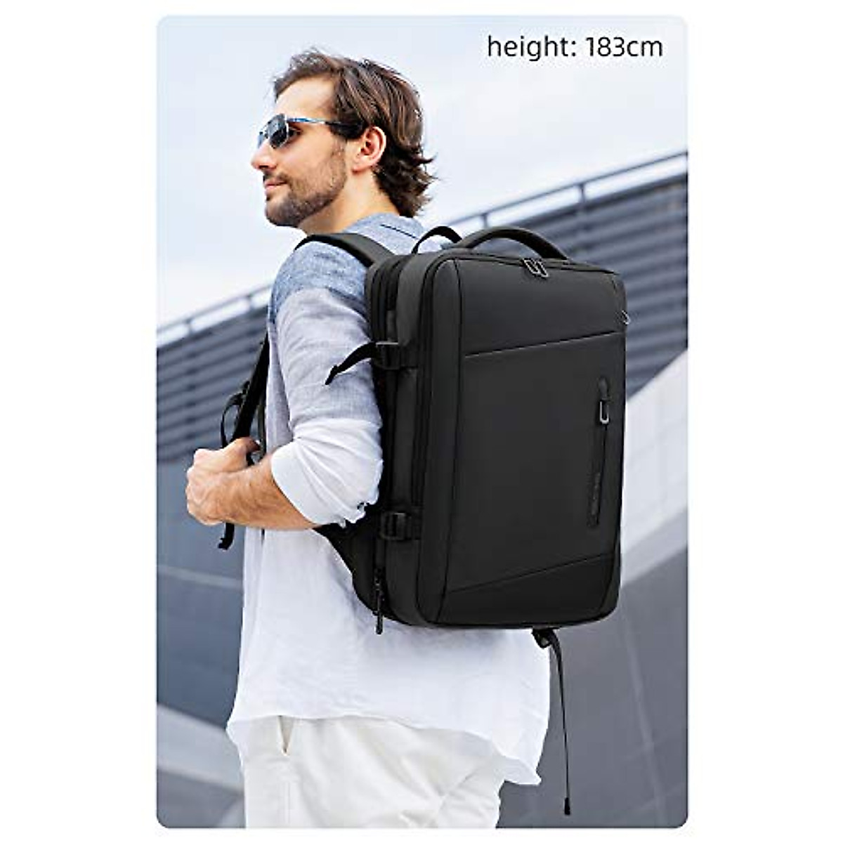 Laptop Backpack,Mark Ryden 17.3 inch Carry-on Business Backpack Men, Laptop bag with USB Charging Port, Waterproof,Hand Luggage Backpack For Men(Expandable 26L-40L)