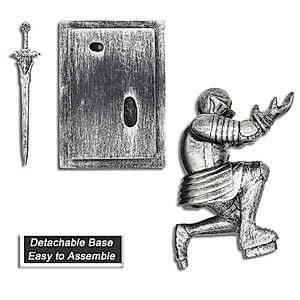 Knight Pen Holder with a Sword Kneeling Soldier Pencil Stand Desk Organizers Fancy Cool Medieval Gift for Men Dad Boyfriend Husband Son Office Home Decor