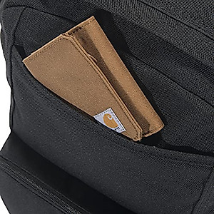Carhartt 23L Single-Compartment Backpack, Durable Pack with Laptop Sleeve and Duravax Abrasion Resistant Base, Black, One Size, B000027500199
