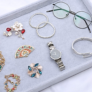 STYLIFING Jewelry Organizer Tray Velvet Jewelry Tray Jewelry Display Case Drawer Jewelry Organizer Ring Earring Necklace Bracelet Watch Buttons Holder