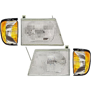 Garage-Pro Headlight Compatible with 2003 Ford E-150, Fits 2003 Ford E-150 Club Wagon, Fits 1992-2002 Ford E-150 Econoline, Fits 1997-2002 Ford E-150 Econoline Club Wagon KIT Driver and Passenger Side
