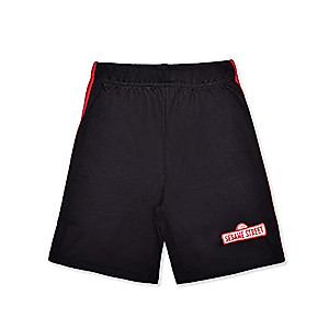 Sesame Street Boys’ Tee and Short Set for Infant and Toddler – Red/Blue