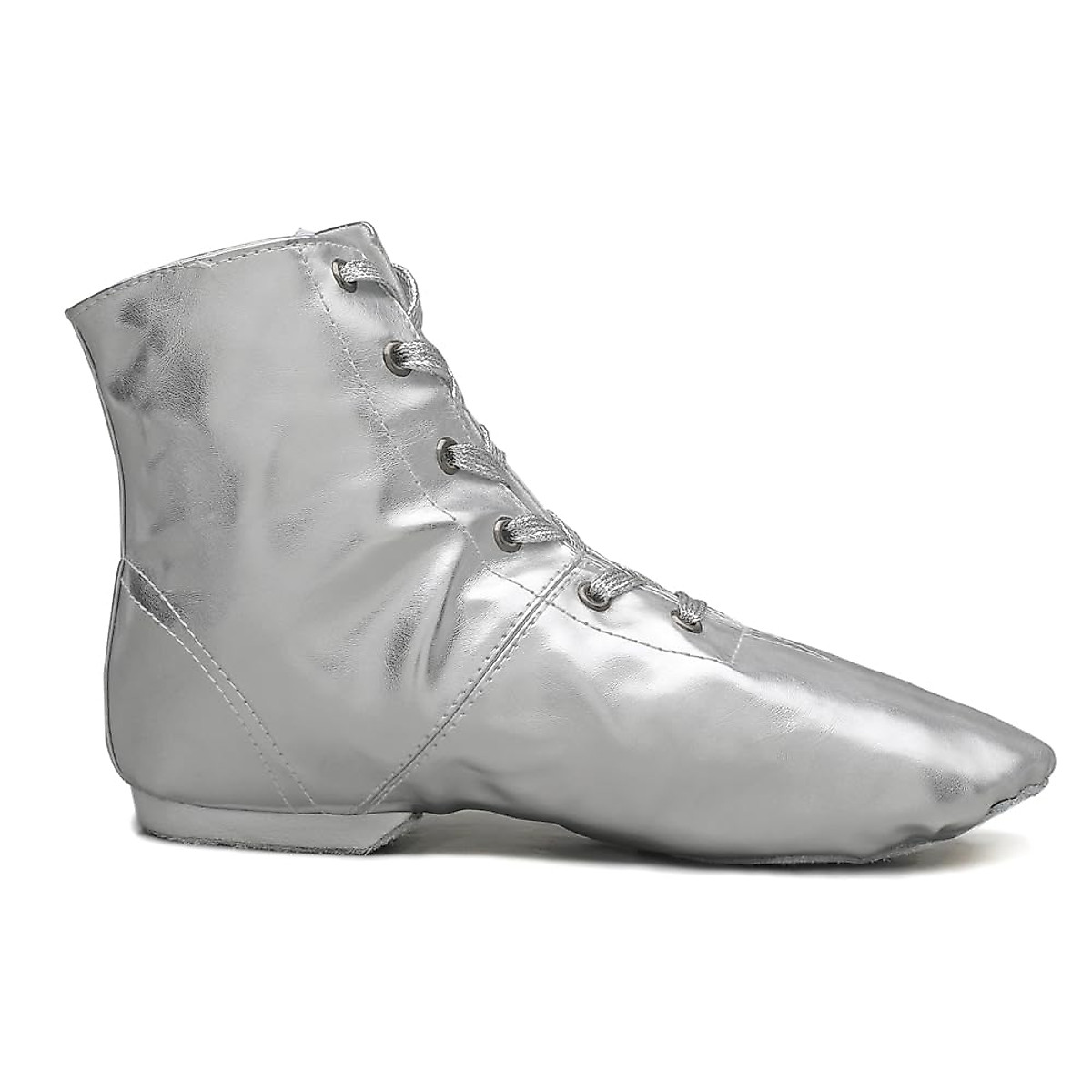 MSMAX Women Jazz Dance Shoes Dancing Ankle Boots for Men Silver 11 M US Women