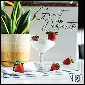 Vikko Cocktail Glasses Coupe Glass, Small Champagne Coupe Glasses, Manhattan Glasses For Cocktails, Classic Martini Glasses, Vintage Coupe Cocktail Glass, Sparkling Wine Saucers Set of 12-5.2 Oz