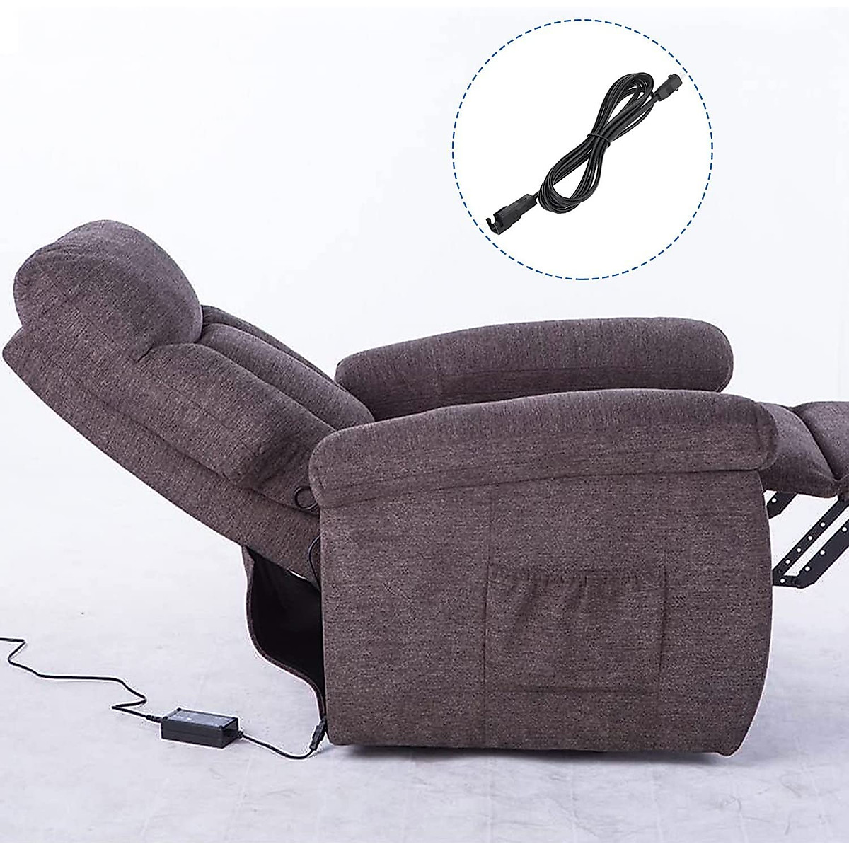 J-ZMQER New 6FT 2-Prong Extension Power Cord Cable Lead Compatible with Okin BetaDrive 3R2762 1.25.000.073.30 Beta Drive Linear Actuator Motor Power Recliners