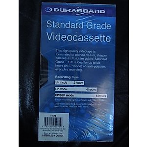 Standard Grade VHS Videocassette 6 Hours in Ep Mode by Durabrand