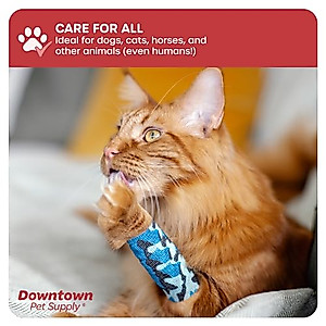 Cohesive Vet Wrap for Dogs, Self Adhesive Bandages in Bulk, Pet Cat Wound Care, Gauss Bandage for Horses by Downtown Pet Supply (Rainbow Camo, 10 Pack)