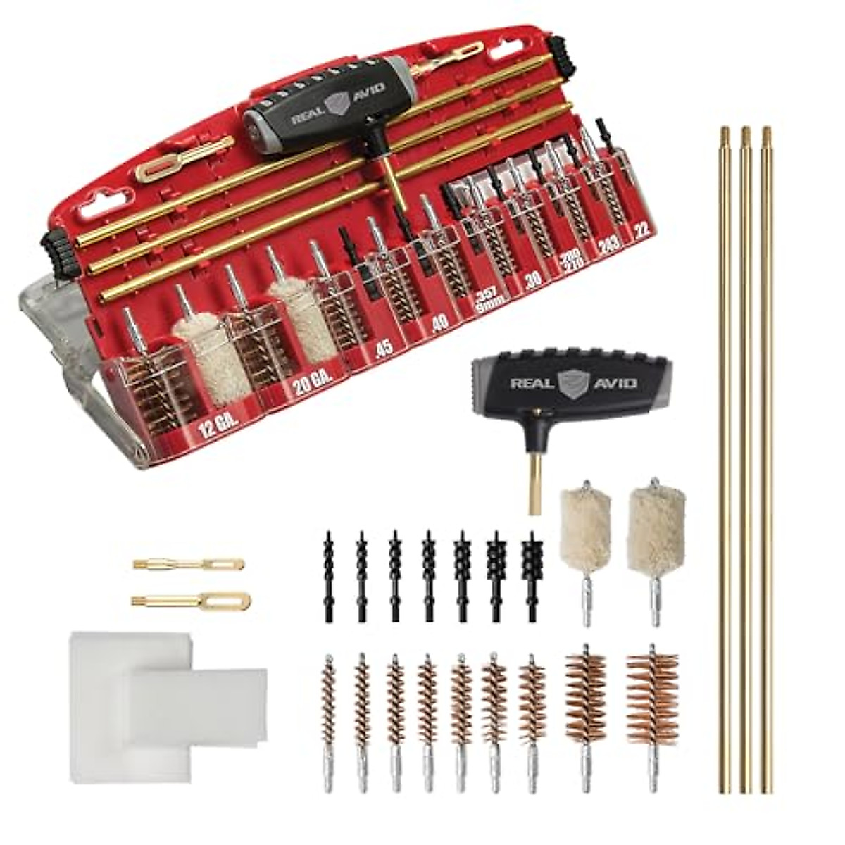 Real Avid Gun Boss Pro Universal - Cleaning Kit For All Guns 12 and 20 gauge shotguns, 45, 40, 357, 38, 380, 9MM, 30, 308, 7.62, 270, 7MM, 243, 260, 6.5MM, 223, 556 Model:AVGBPRO-U