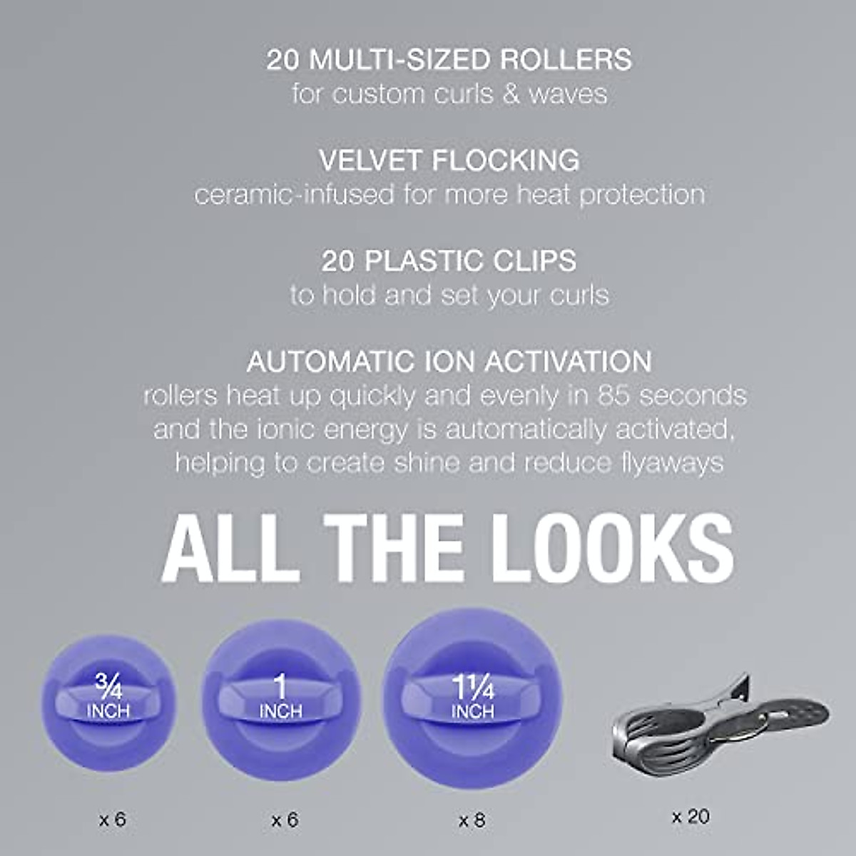 INFINITIPRO BY CONAIR Ceramic Flocked Hot Roller Set with Cord Reel and 20 Hair Rollers — 🛍️ The ...