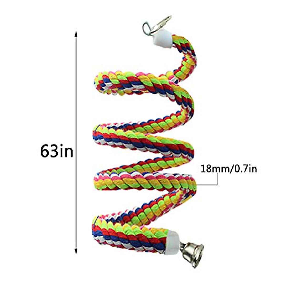 2pcs 63in Bird Perch Rope Bungee Bird Toy Pure Natural Parrot Toy Cage Parrot Chewing Toy