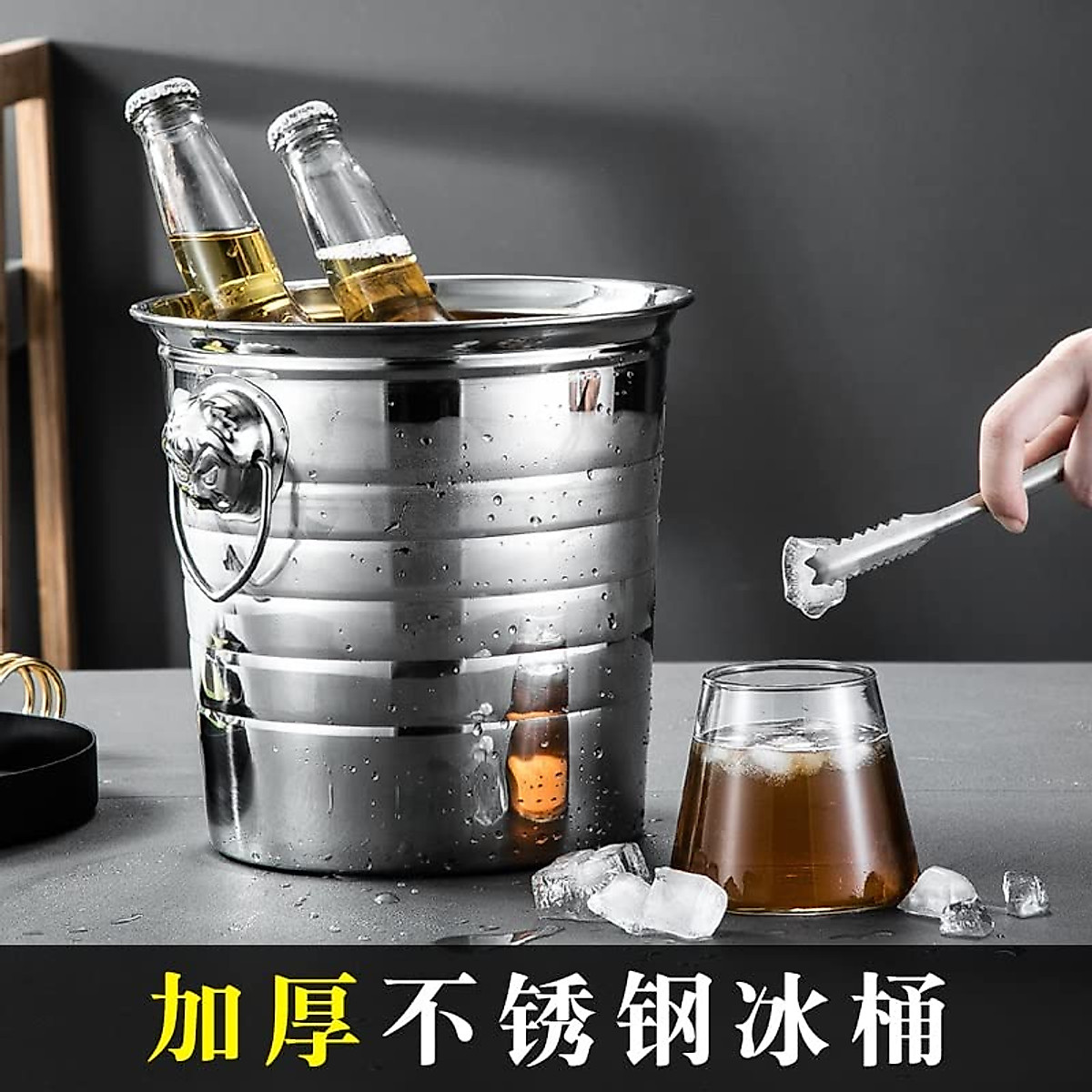 Ice Bucket for Freezer Juice Drinks Bucket Ice Bucket Thick Ice Holder Container for Bar Party Champagne Wine Barrel Drink Ice Cooler Bucket Wine Be