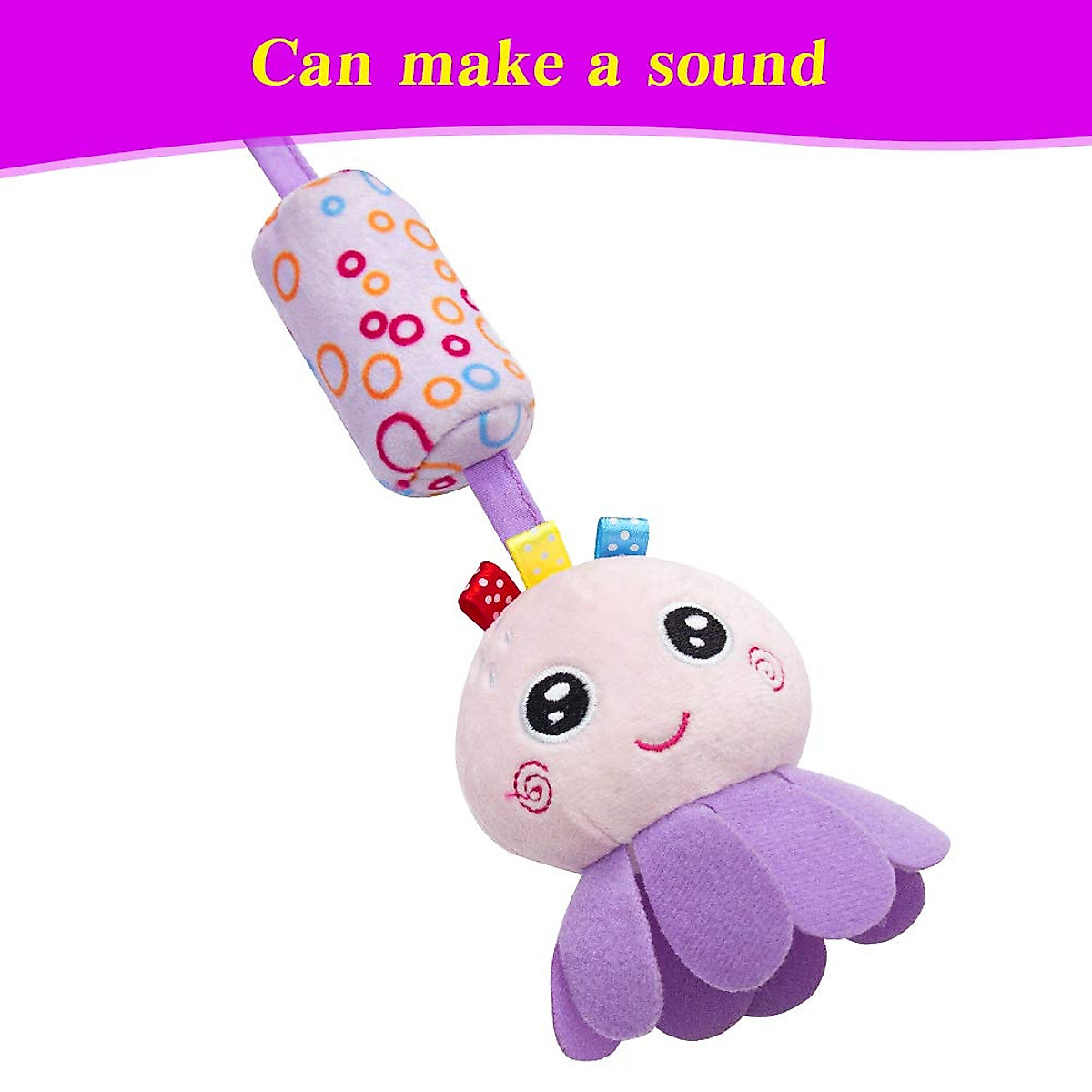 Caterbee Travel Arch Bassinet Toys for Baby Hanging on Stroller, Crib & Pram. Activity Toy bar for Baby Bouncer(Purle)