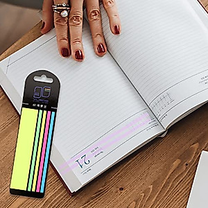Tofficu 2 Boxes Sticky Note Pads Set Long Page Markers Index Tabs Colored Bookmarks Fluorescence Page Marker Style 2