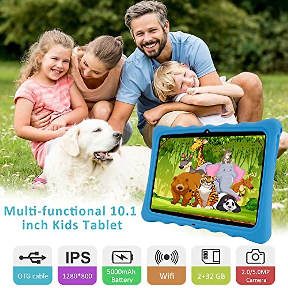Veidoo Kids Tablet, 10.1 inch Android OS Tablet Pc with WiFi 2GB RAM 32GB ROM Toddlers Tablet, Parental Control APP Children's Tablet for Kids(Blue)