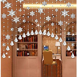 Snowflake Beaded Curtain Crystal Room Divider for Souvenirs Wedding Decor Shopwindow,9 (Size : 240 * 120CM)