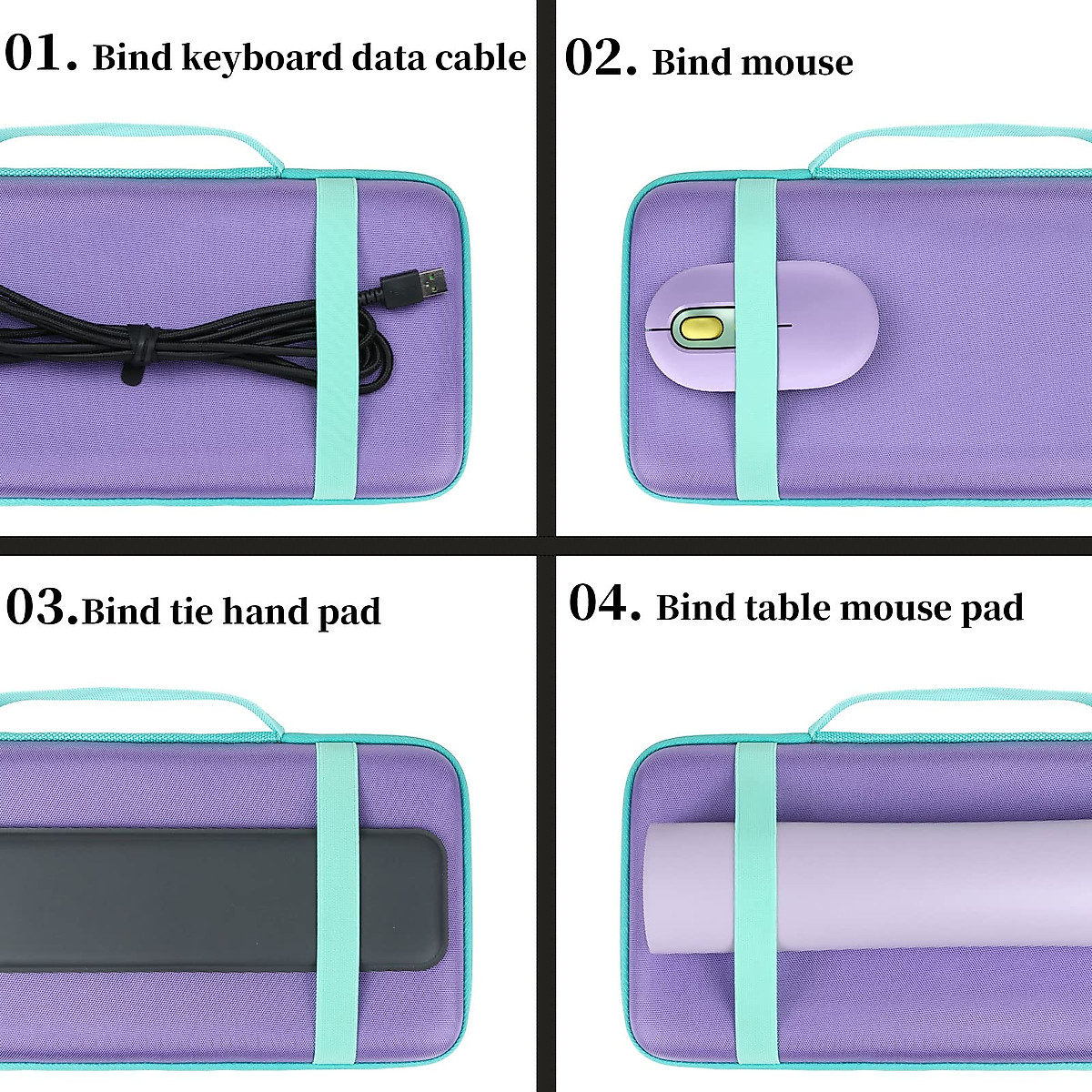 co2CREA Hard Case Replacement for Logitech POP Keys Mechanical Wireless Keyboard, Purple Case + Daydream Mint Zipper